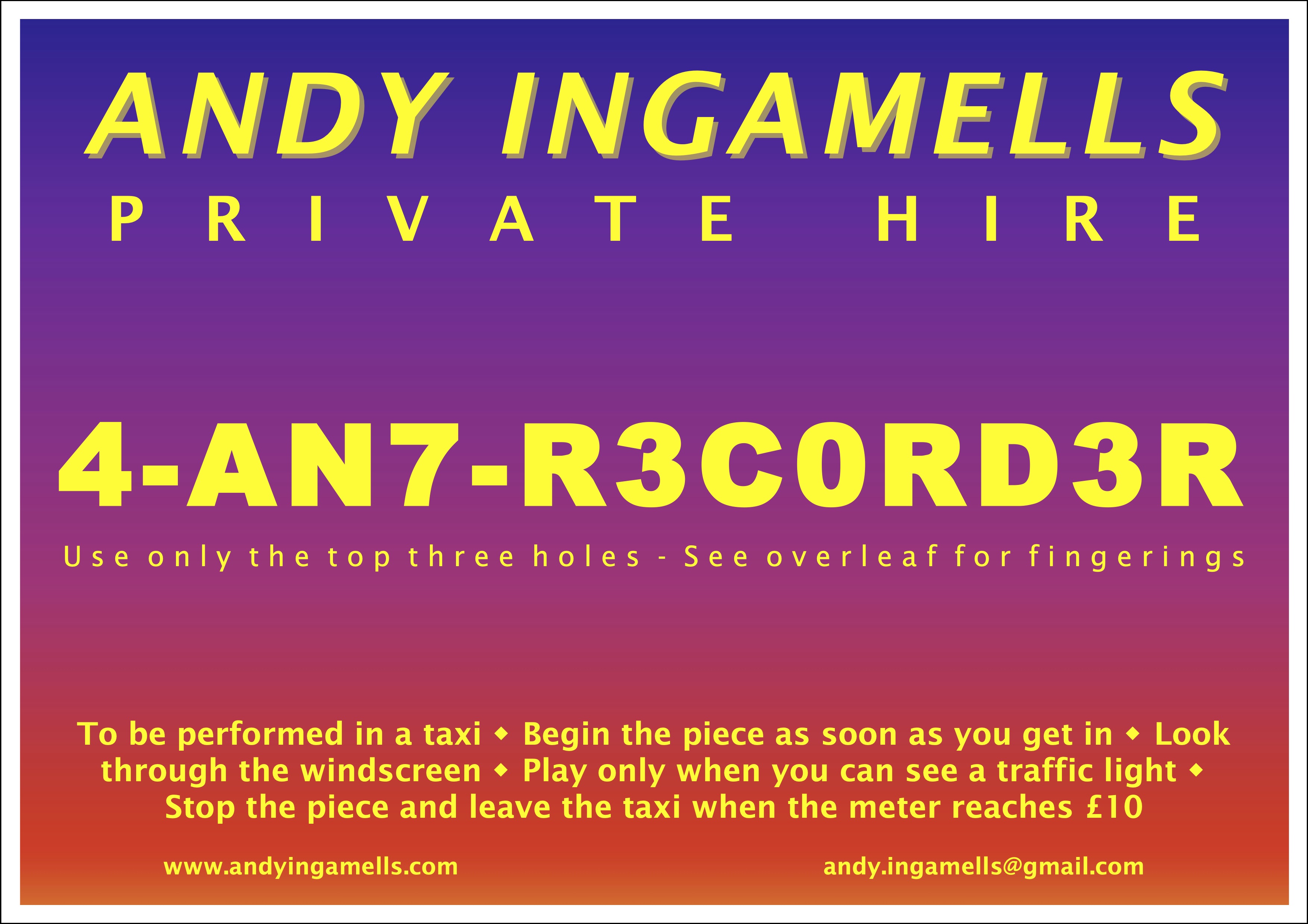 Private Hire – Andy Ingamells